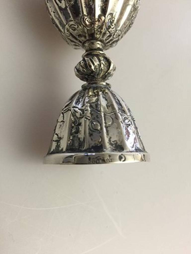 Sterling Silver Measuring Cup / Jigger Ornamented with Flowers at 1stDibs