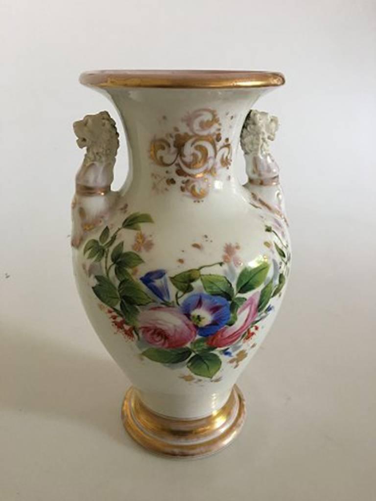 Bing and Grondahl Early Overglaze Vase with Lion Heads in Bisque For ...