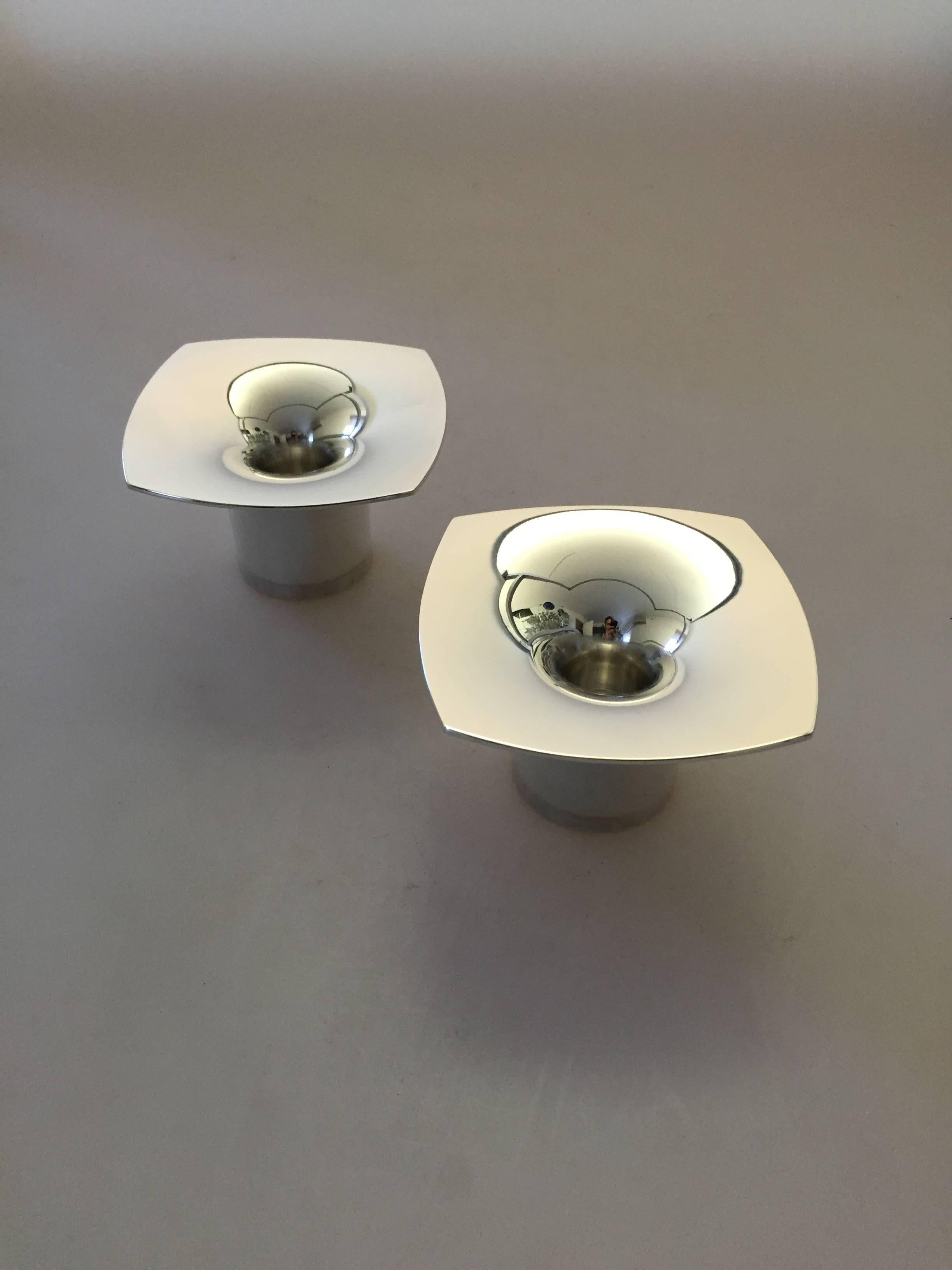 Hans Hansen Pair of Candleholders by Leon Kastbjerg Nielsen For Sale at ...