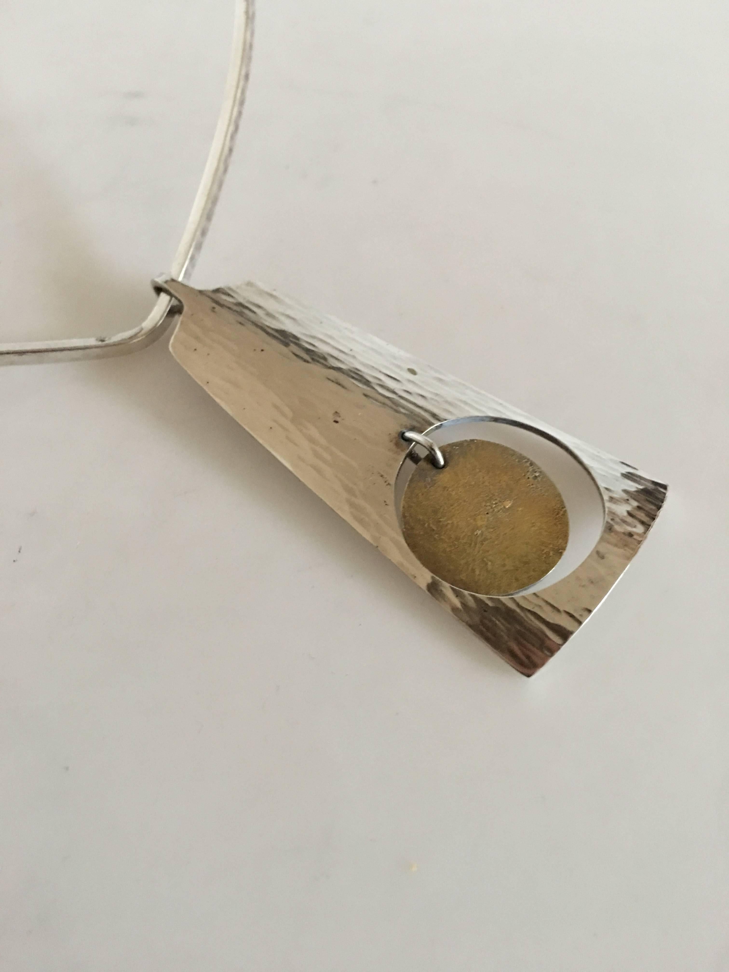 Hans Hansen Sterling Silver Necklace And Pendant At 1stdibs