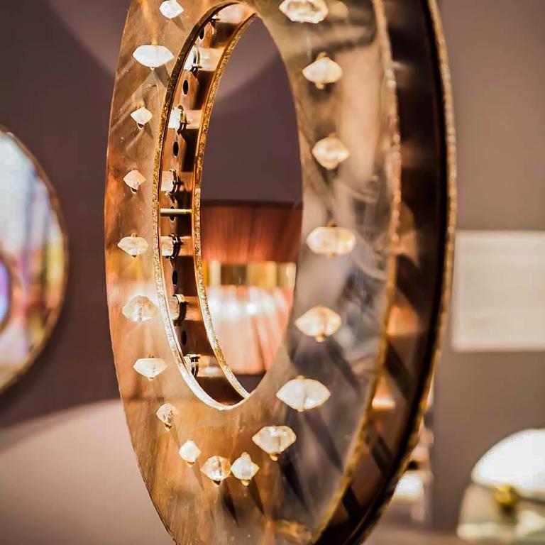 Freedom Chandelier Pendant Lamp Brass Metal Rock Crystal Stones ...