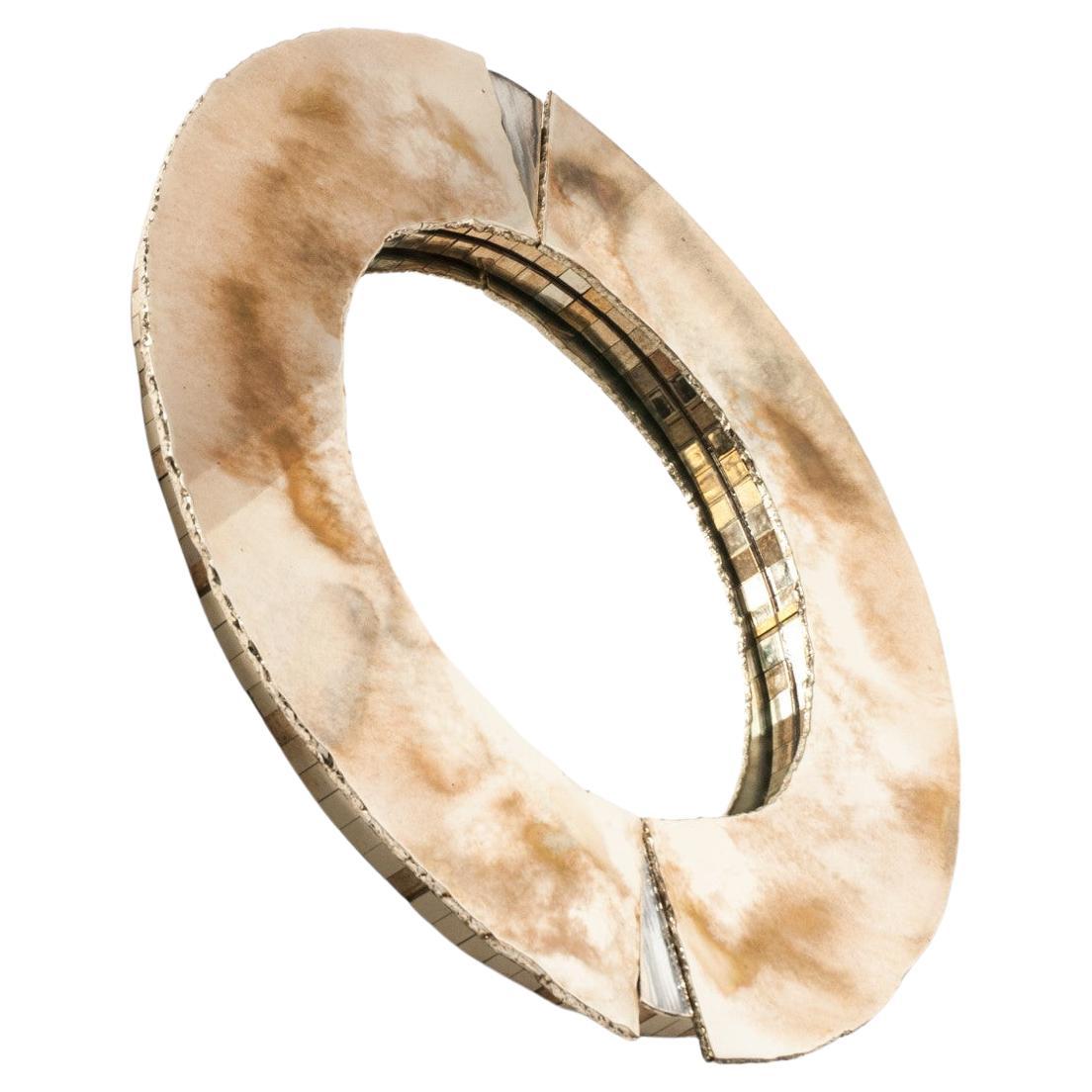 Clover Contemporary Sculpture Cabinet, Birch Wood, Jade Silvered Glass ...