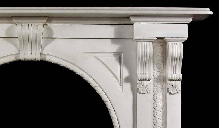 Antique Italian White Marble Victorian Arched Fireplace Mantel For Sale ...