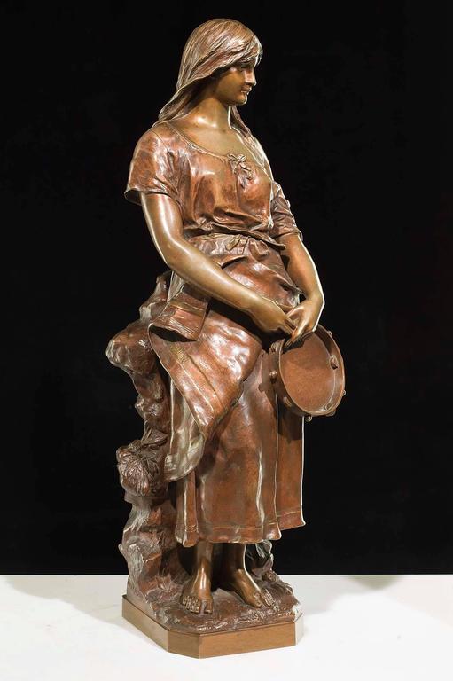 Attractive Bronze Figure of a Young Gypsy Maiden For Sale at 1stDibs