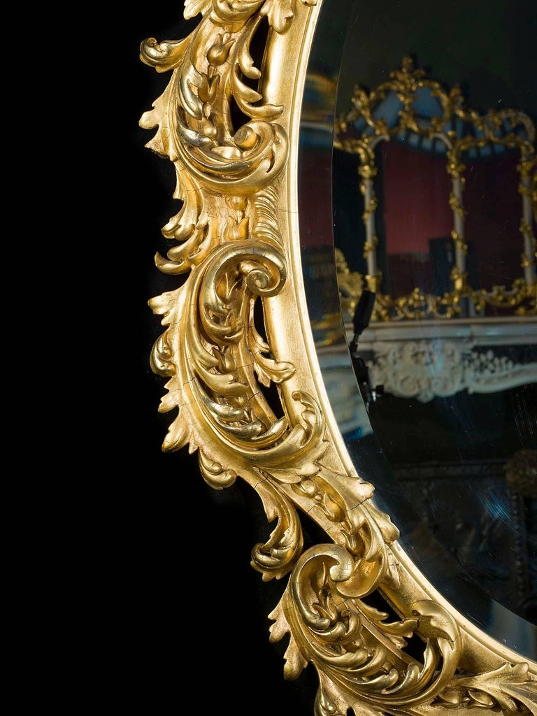 Ornate French Rococo Style Giltwood Mirror, 19th Century at 1stDibs
