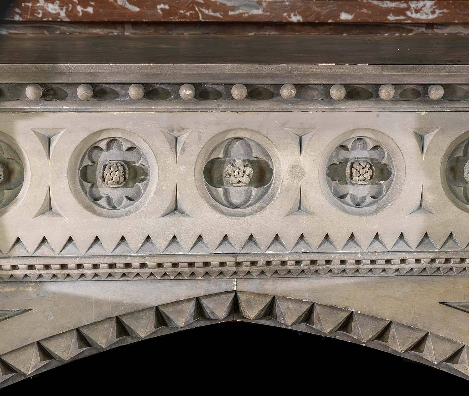 Monumental Gothic Revival Stone Victorian Chimneypiece For Sale at ...
