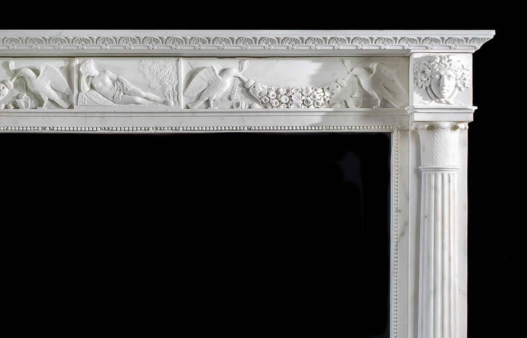 Italian Medusa Marble Fireplace , circa 1830 at 1stDibs