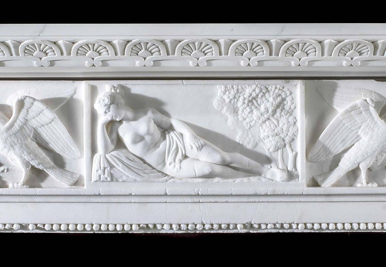 Italian Medusa Marble Fireplace , circa 1830 at 1stDibs