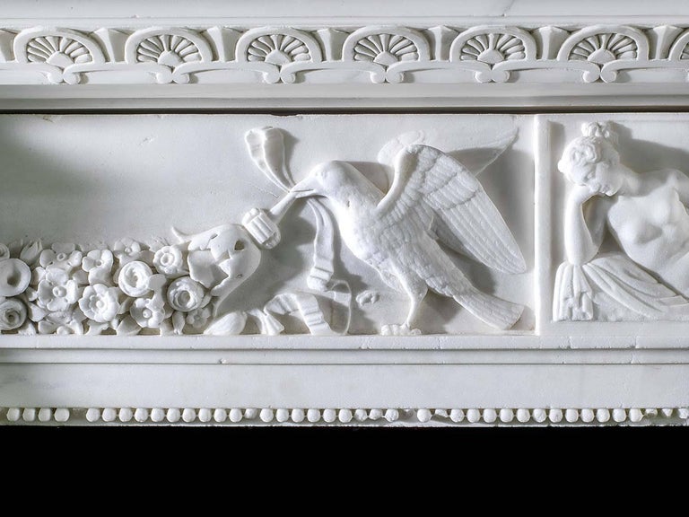 Italian Medusa Marble Fireplace , circa 1830 at 1stDibs