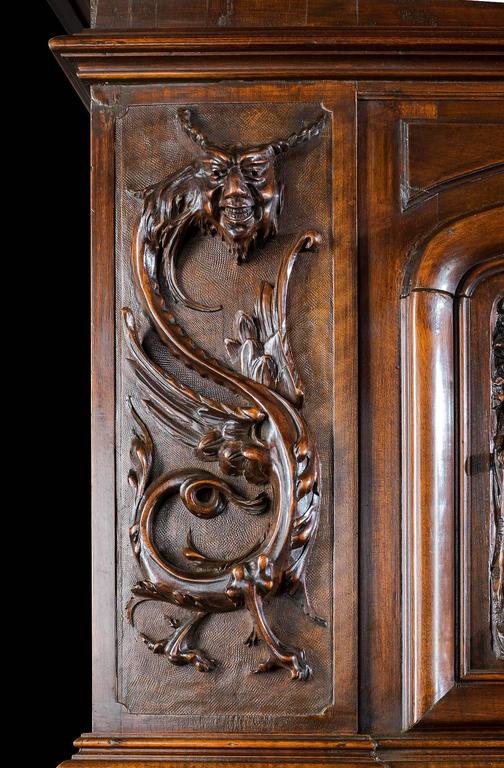 19th Century Antique French Fireplace Mantel Carved in Walnut at ...