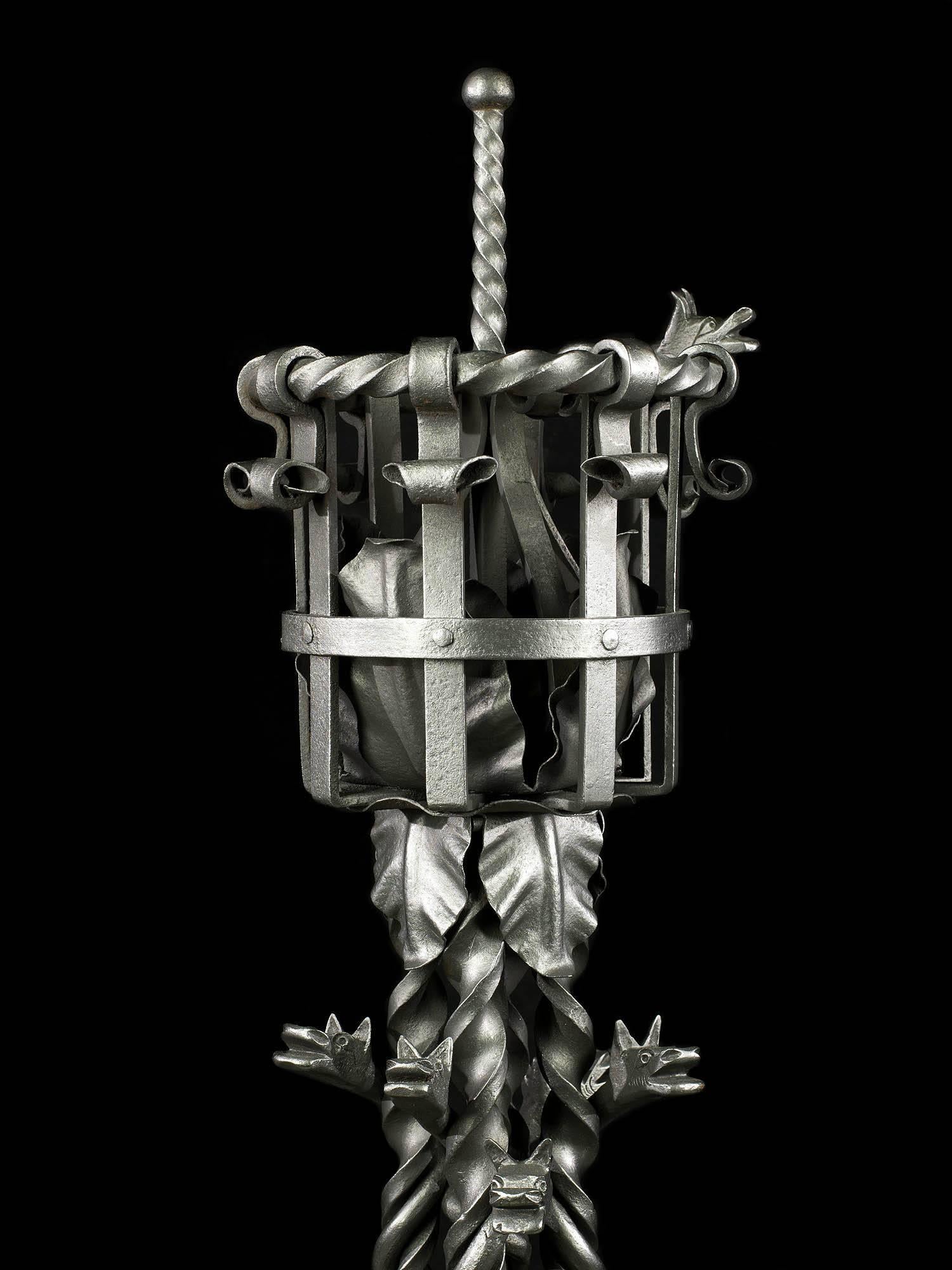 Pair of French Gothic Revival Wrought Iron Antique Andirons at 1stDibs ...