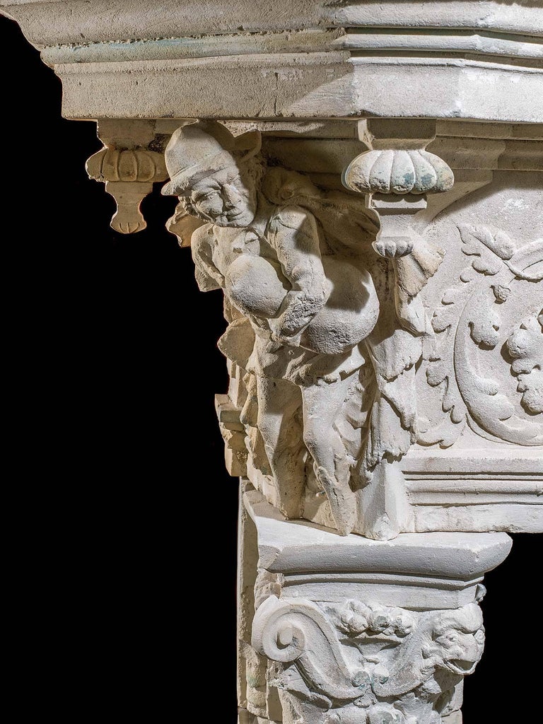 Monumental French Renaissance Style Antique Fireplace For Sale at 1stDibs