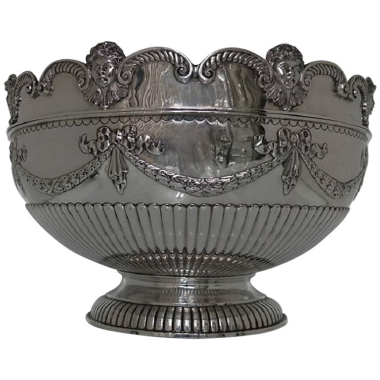 Victorian Antique Silver 19th Century Monteith/Rose Bowl Aldwinkle and ...