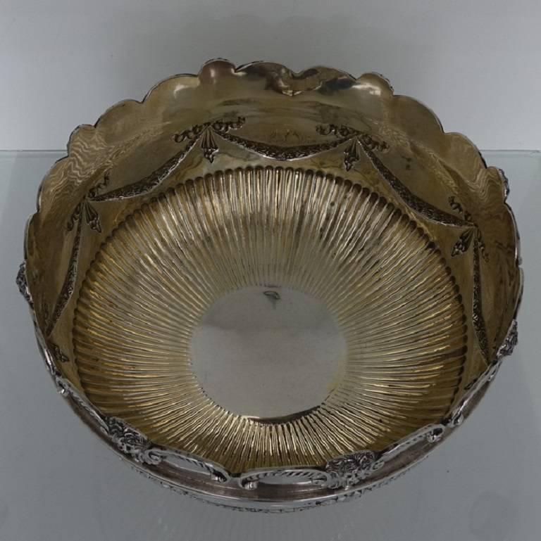 Victorian Antique Silver 19th Century Monteith/Rose Bowl Aldwinkle and ...