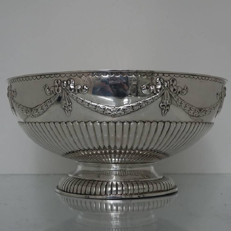 Victorian Antique Silver 19th Century Monteith/Rose Bowl Aldwinkle and ...