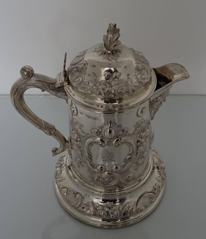 Large Antique Victorian 19th Century Silver Flagon, London, 1863 ...