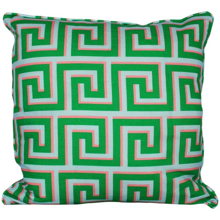 Greek Key Pillow For Sale at 1stDibs