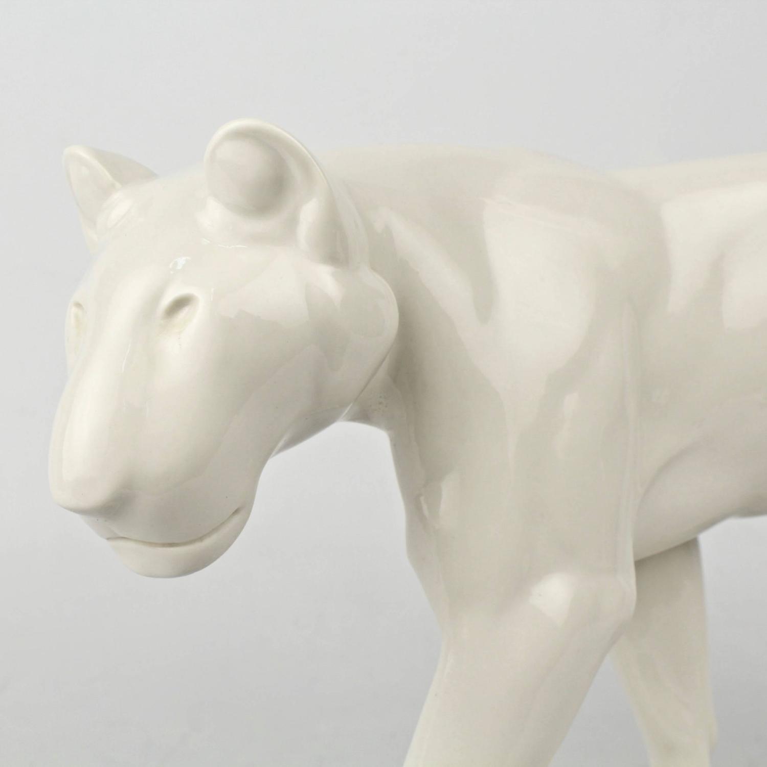 Jugendstil White Porcelain Lion Figurine by Gerhard Marcks for ...
