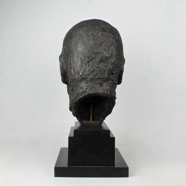 Large Bronze Sculpture or Bust of Psychoanalyst Sigmund Freud by Oscar ...