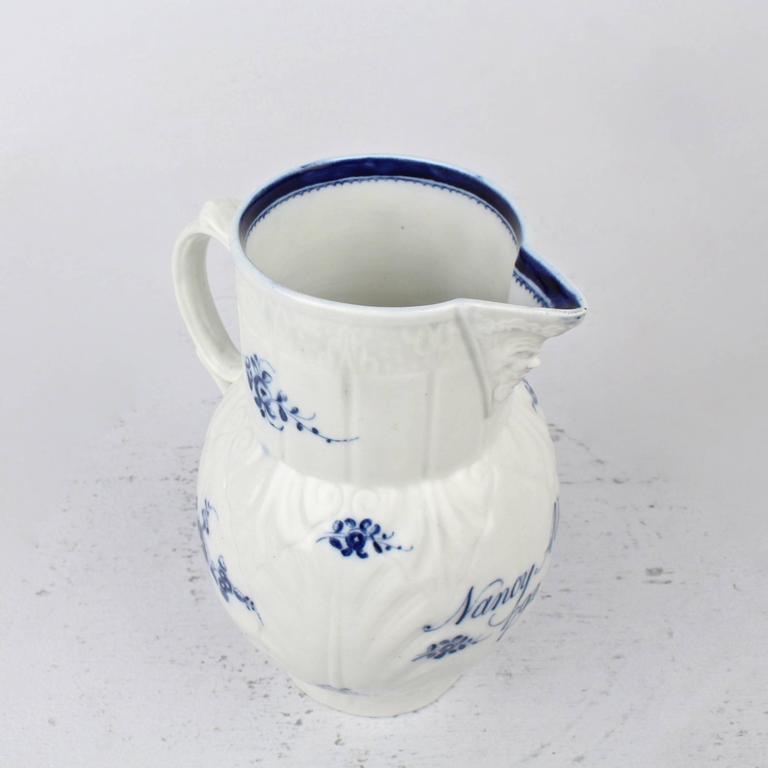 Dated 18th Century Caughley Soft-Paste Porcelain Cabbage Leaf Pitcher ...
