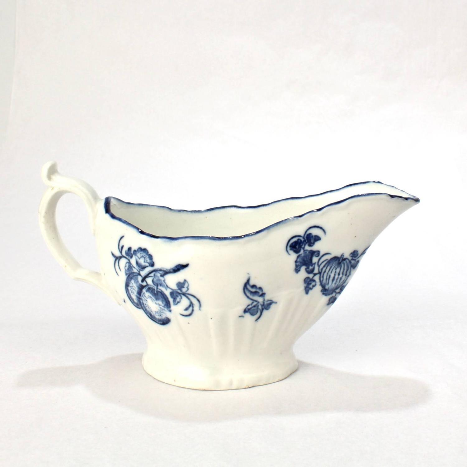 Antique 18th Century Caughley Soft Paste Porcelain Fruit Pattern Sauce ...
