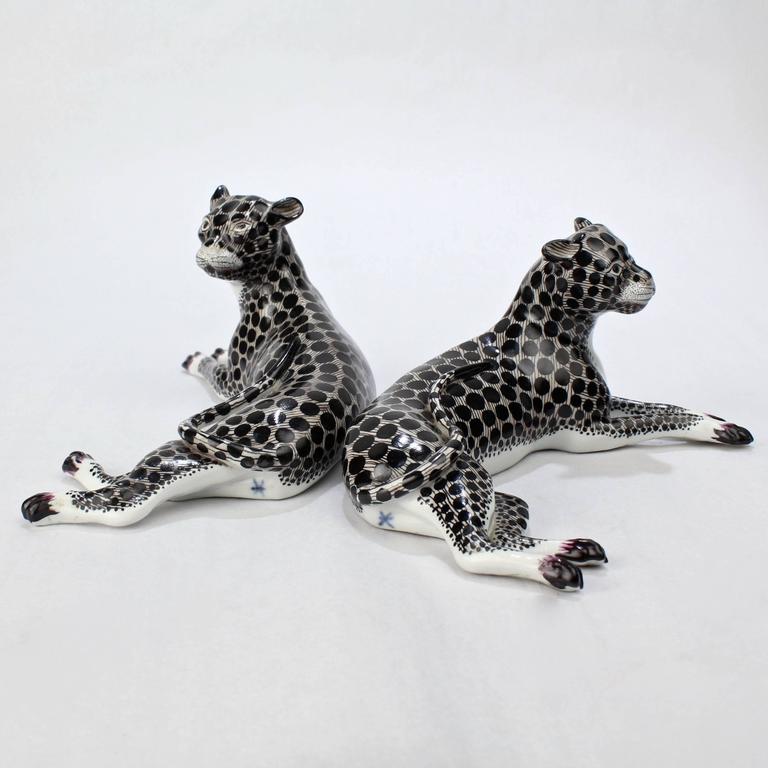 Pair of Antique Samson Porcelain Snow Leopard Figurines at 1stDibs ...