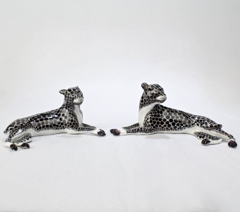 Pair of Antique Samson Porcelain Snow Leopard Figurines at 1stDibs ...