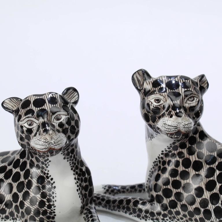 Pair of Antique Samson Porcelain Snow Leopard Figurines at 1stDibs ...