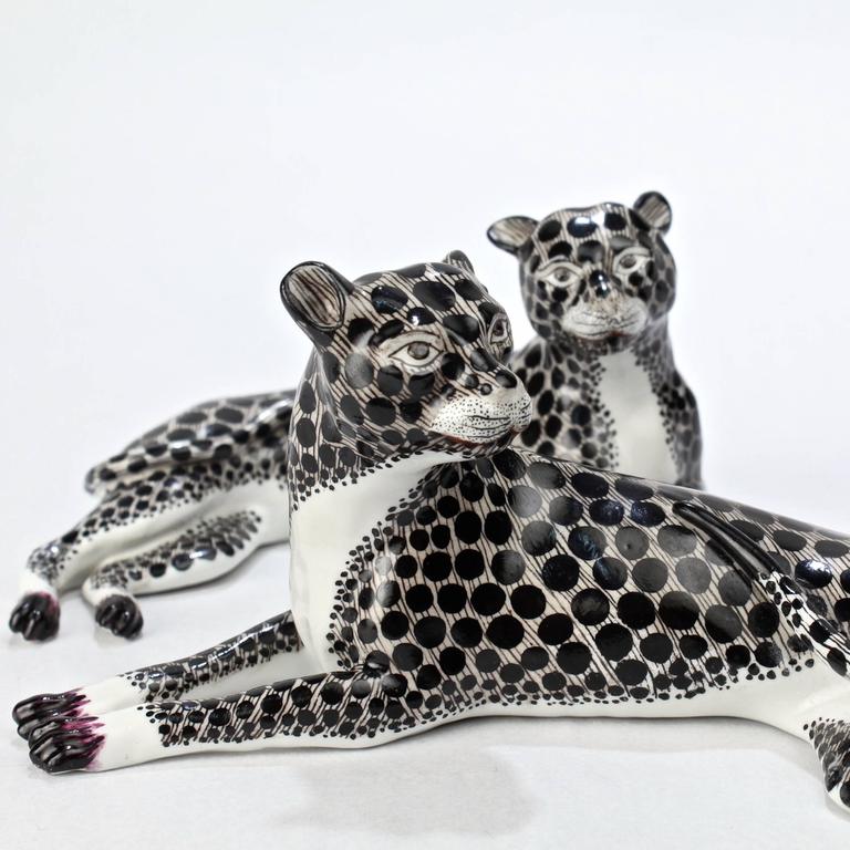 Pair of Antique Samson Porcelain Snow Leopard Figurines at 1stDibs ...