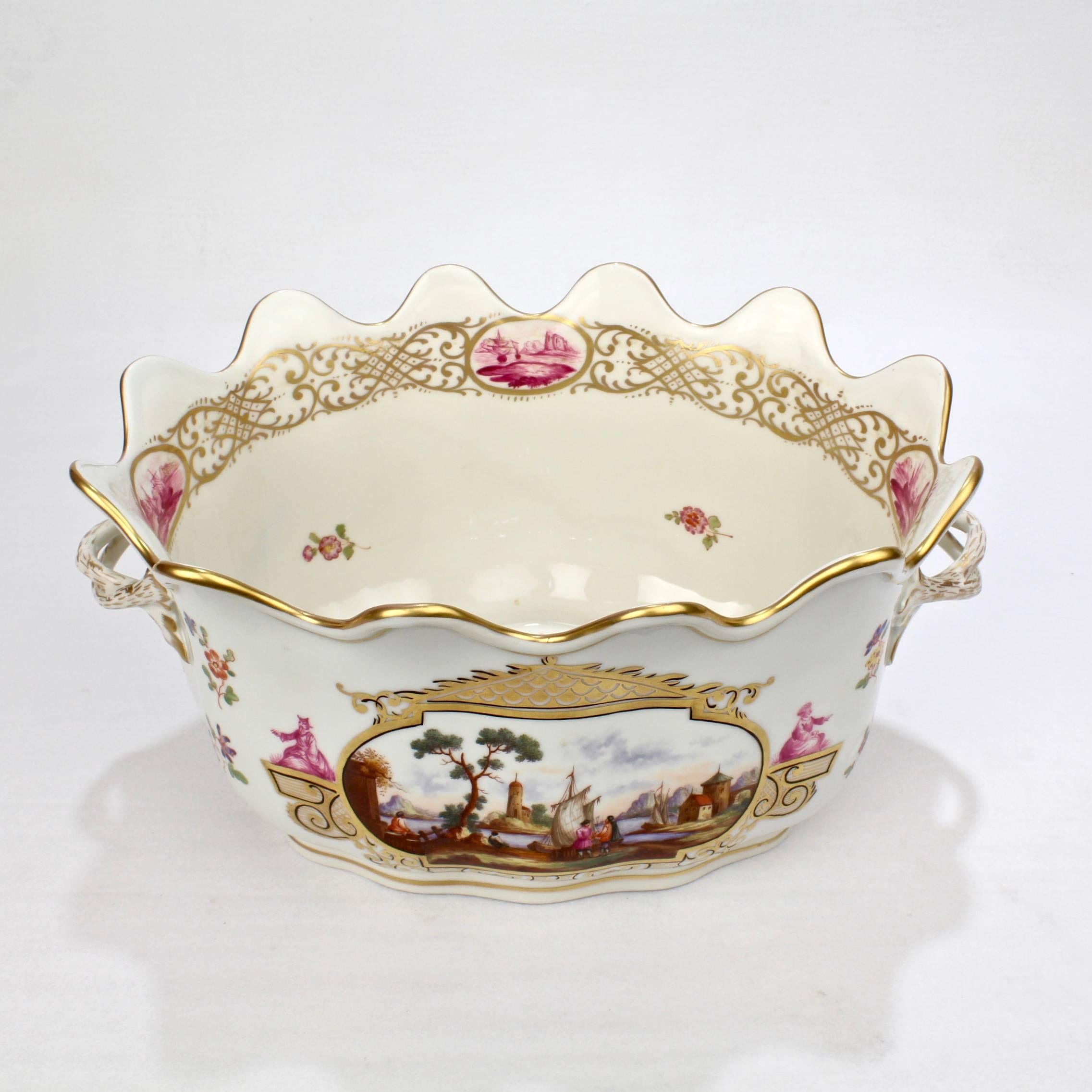 Hand-Painted German Porcelain Monteith or Wine Glass Cooler at 1stDibs ...