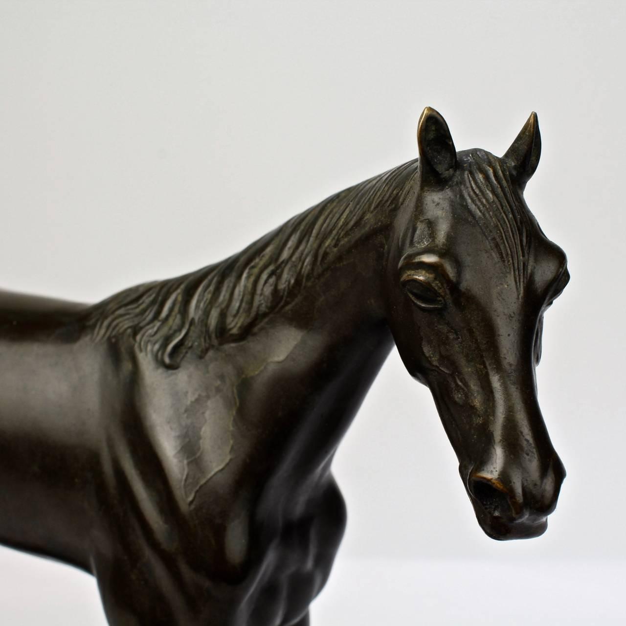 Vintage German Bronze Sculpture of a Race Horse, Early 20th Century For ...