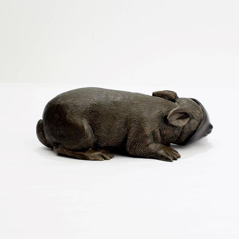 Darla Jackson Baby Bunny with Crow's Mask Bronze Sculpture, 2015 For ...