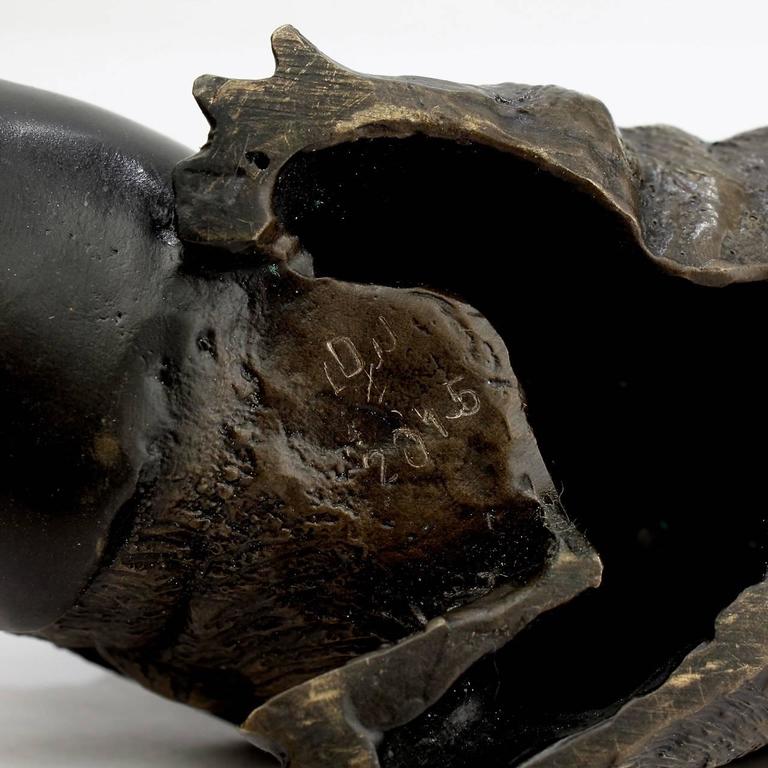 Darla Jackson Baby Bunny with Crow's Mask Bronze Sculpture, 2015 For ...