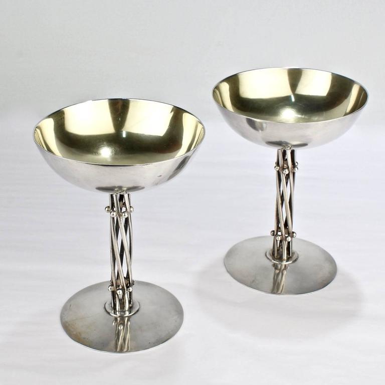 Pair of Handmade William Spratling Sterling Silver Champagne Stems or ...