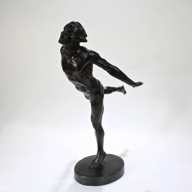 Goldscheider French Art Deco Bronze Sculpture of a Nude Male Ballet ...