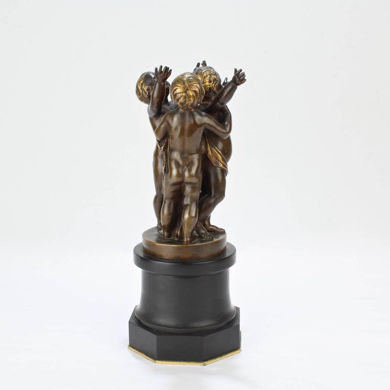 Antique French Bronze Sculpture Three Cherubs by Ferdinand Barbedienne ...