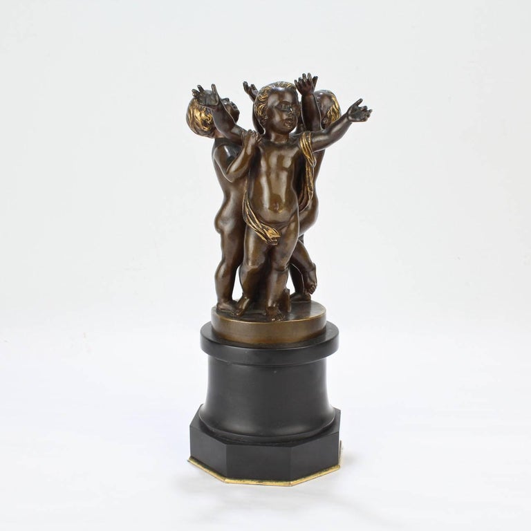 Antique French Bronze Sculpture Three Cherubs by Ferdinand Barbedienne ...