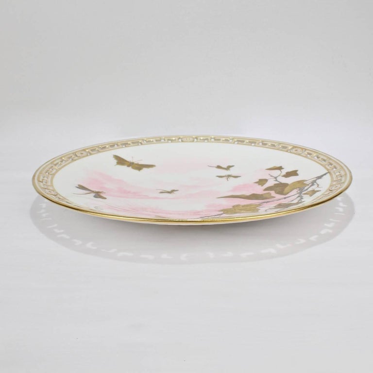 Mintons Aesthetic Movement Reticulated Porcelain Plate with Gold and ...