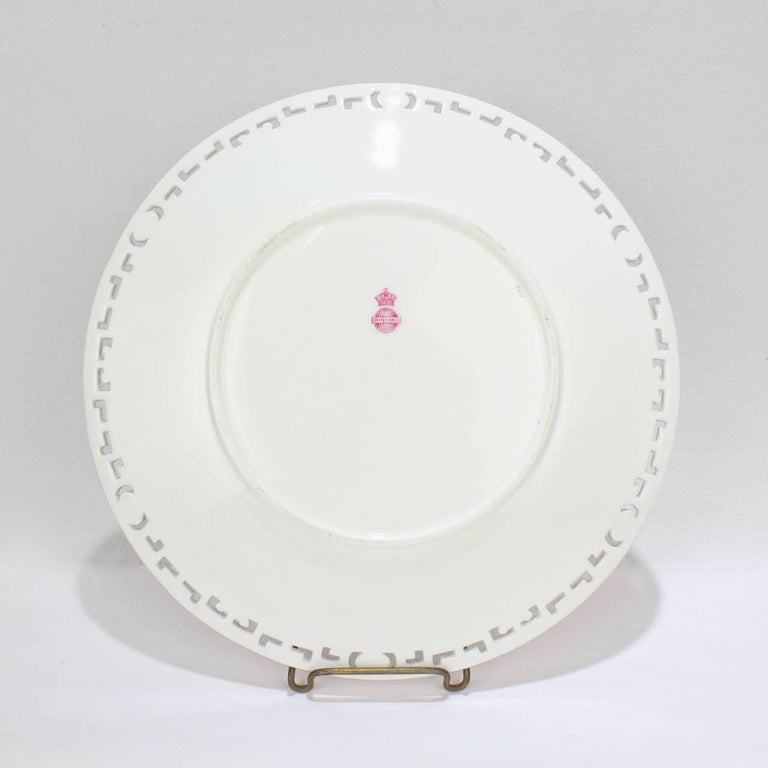 Mintons Aesthetic Movement Reticulated Porcelain Plate with Gold and ...