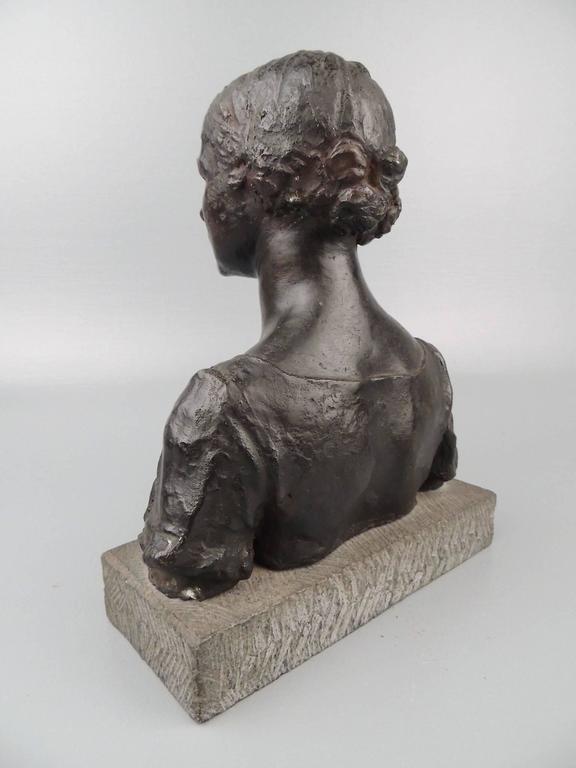 Bronze Bust of a Young Girl by Irish Sculptor and Roycrofter Jerome ...