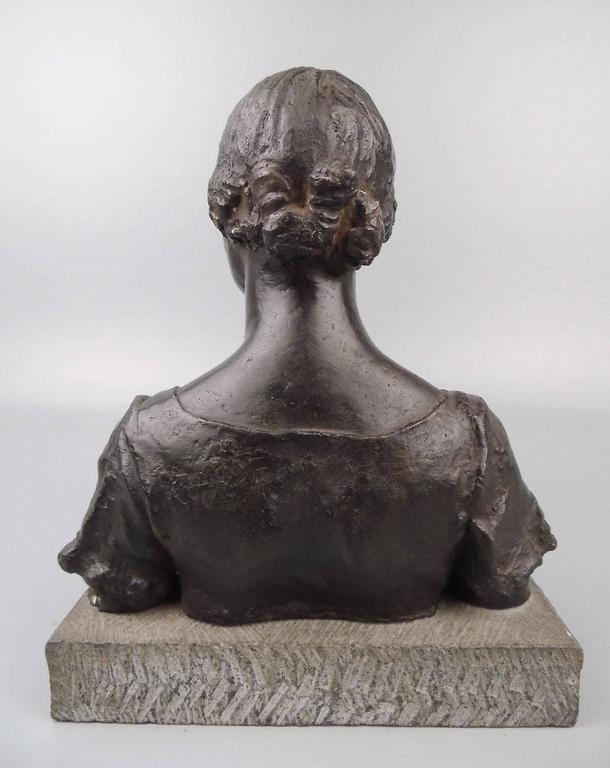 Bronze Bust of a Young Girl by Irish Sculptor and Roycrofter Jerome ...