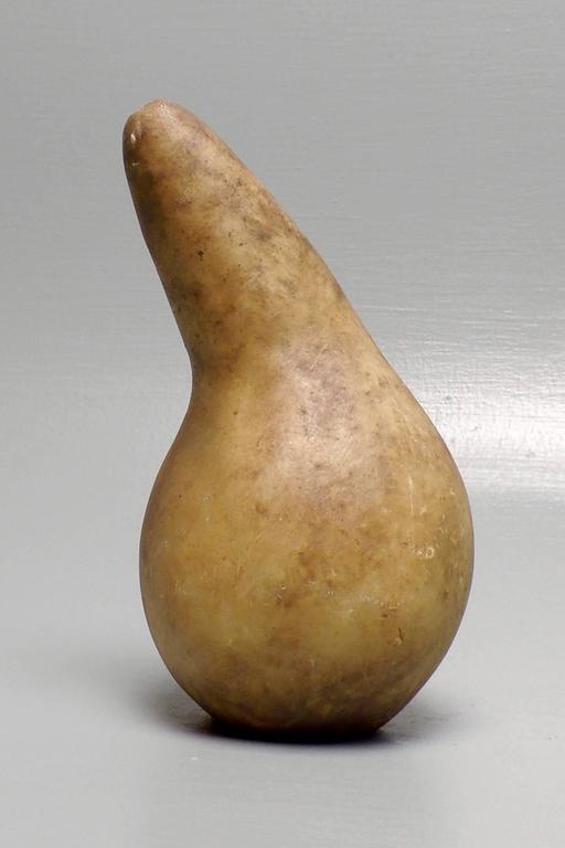 Large Antique Alabaster Folk Art Stone Fruit Pear Sculpture For Sale at ...