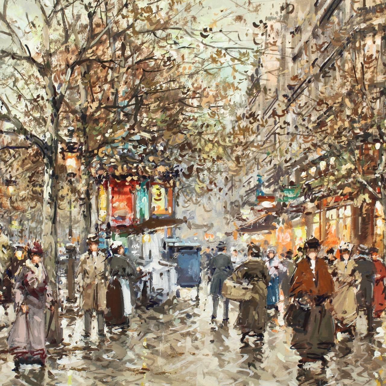 "Les Galeries Lafayette a Paris en 1900" Oil Painting by Antoine ...