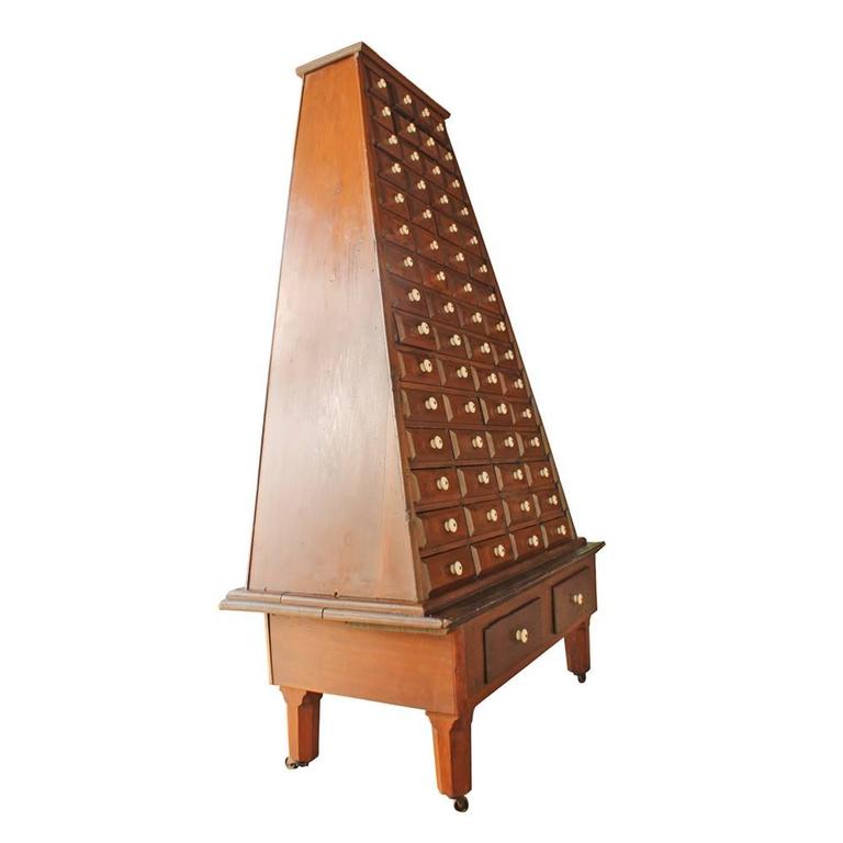 Triangular Hardware Store Multi-Drawer Cabinet at 1stDibs | triangular ...