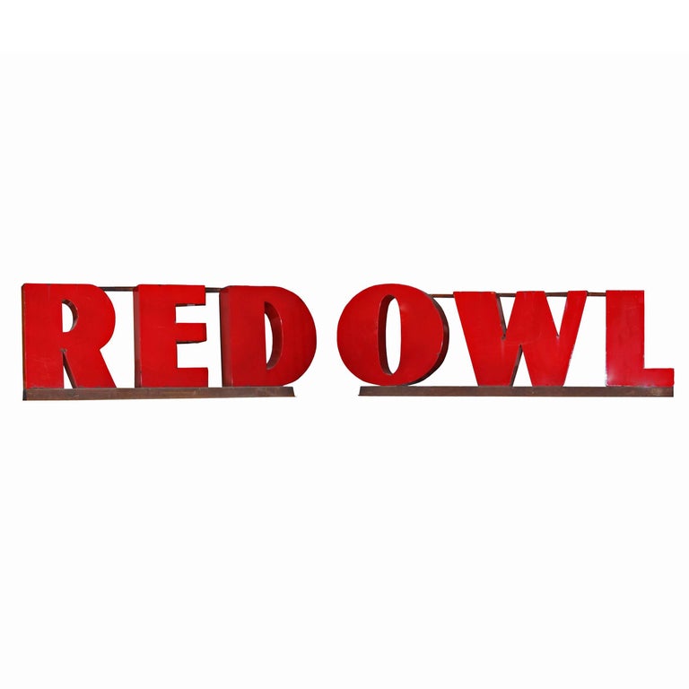 "Red Owl" Vintage Sign For Sale at 1stDibs