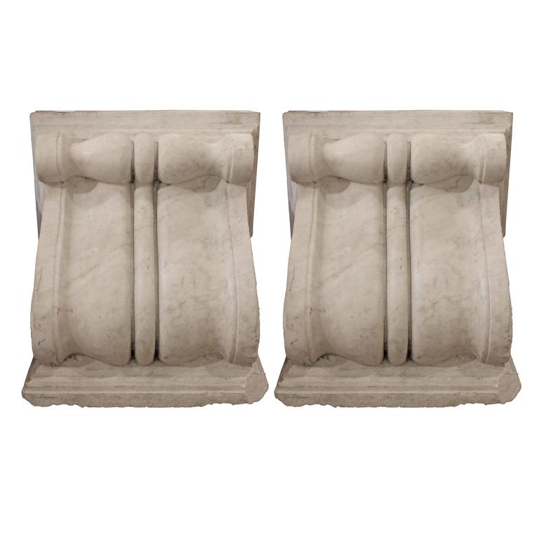 Carrara Marble Corbels at 1stDibs