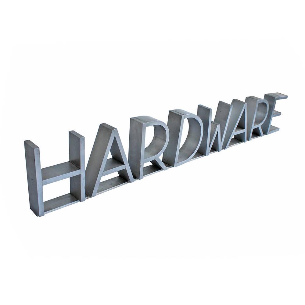 Vintage Solid Steel "Hardware" Sign For Sale at 1stdibs