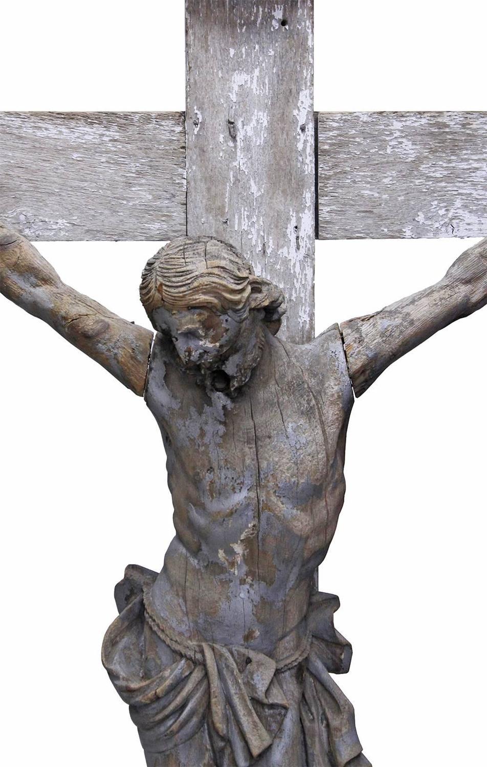 Hand-Carved Wooden Crucifix at 1stdibs