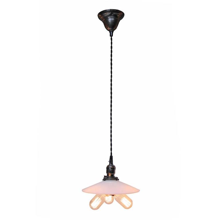 Vintage Benjamin Electric Co. Triple Socket Pendant Lights, Pair at ...