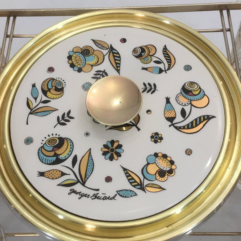 Barware Server Set by Georges Briard in Gold and Brass at 1stDibs